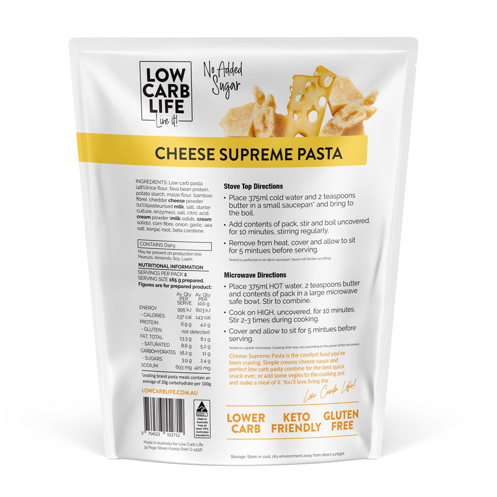 Low Carb Life Pasta Cheese Supreme 90g - Health & Eco