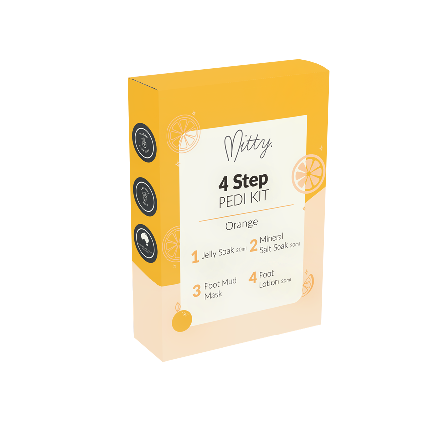 Mitty Nails 4 Step Pedi Kit - Orange - Health & Eco