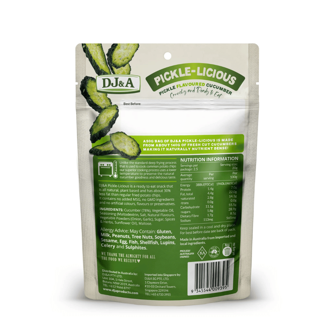 DJ&A Pickle-Licious 50g x 9 | Healthy Snacks Collection | Plant-Based ...