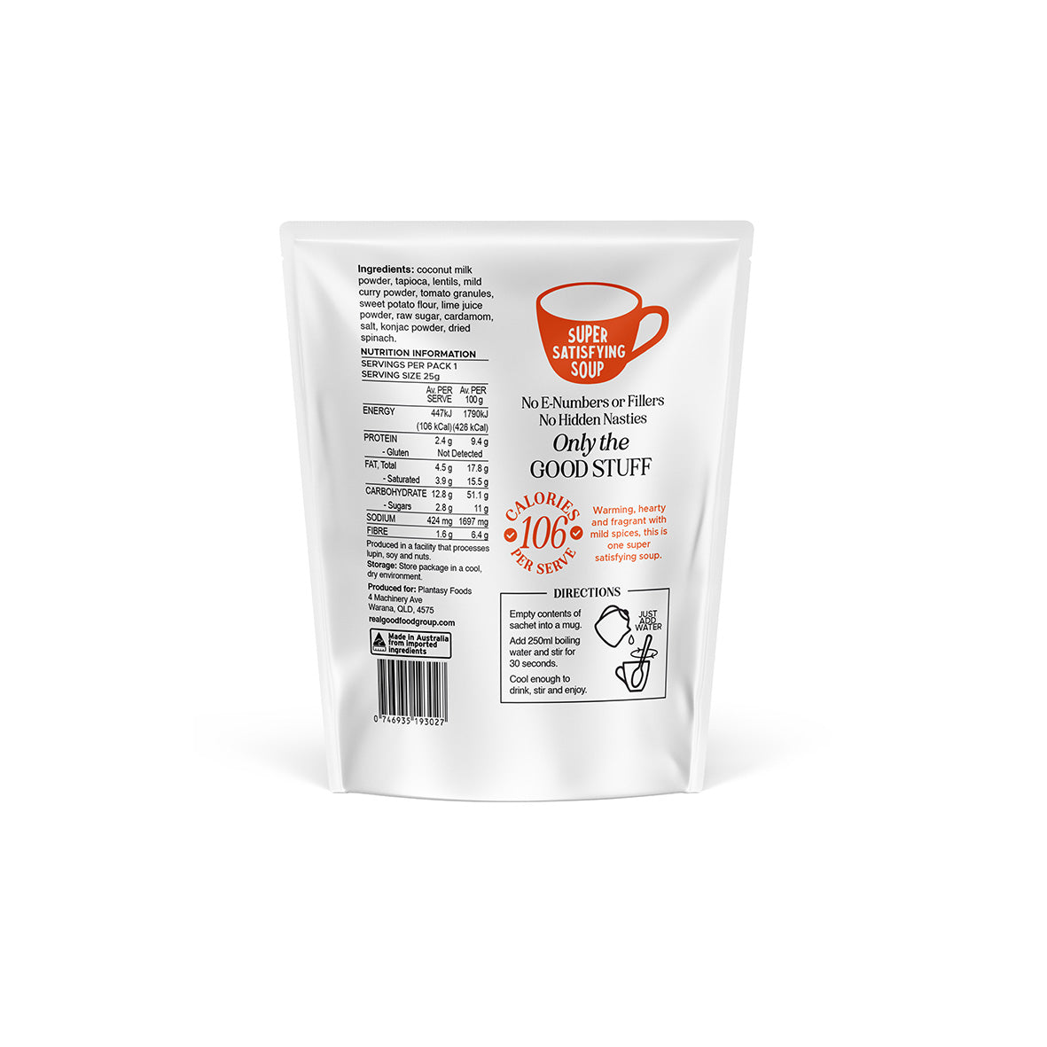 7 x Plantasy Foods Dahl Cuppa Soup 25g - Health & Eco