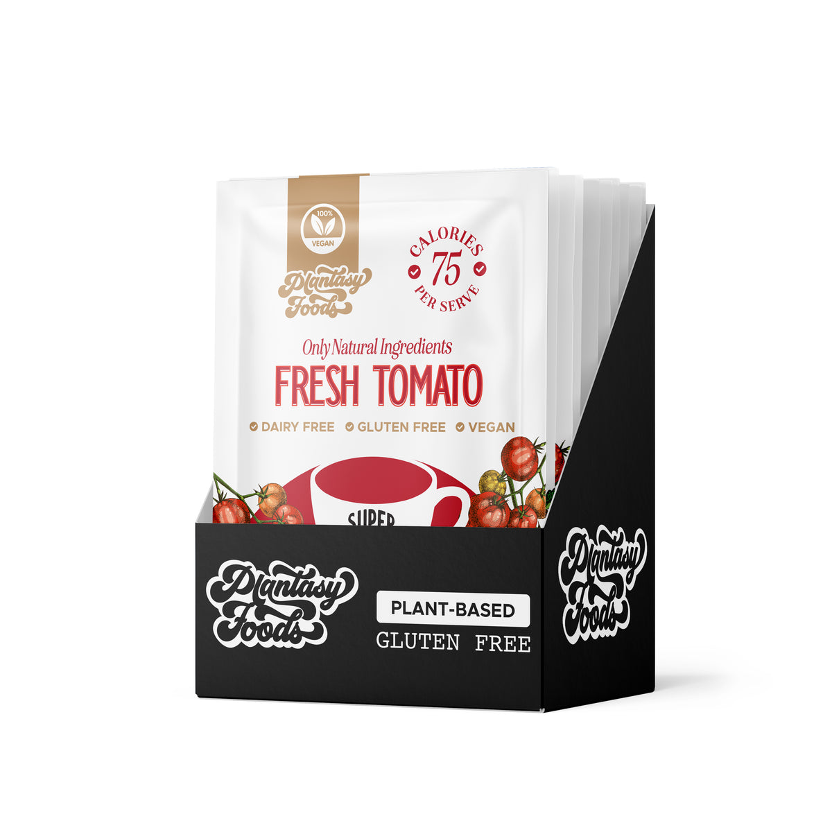 7 x Plantasy Foods Fresh Tomato Cuppa Soup 25g - Health & Eco