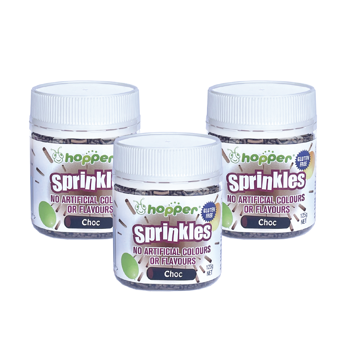 Hopper Sprinkles Chocolate 125g 3 Pack - Health & Eco