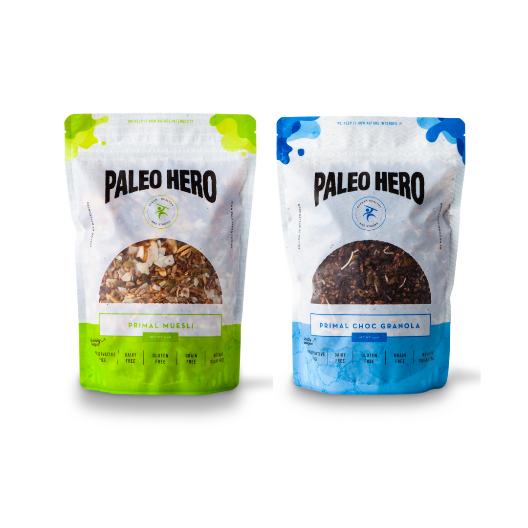Paleo Hero Primal Muesli & Primal Choc Granola 750g | Health & Eco